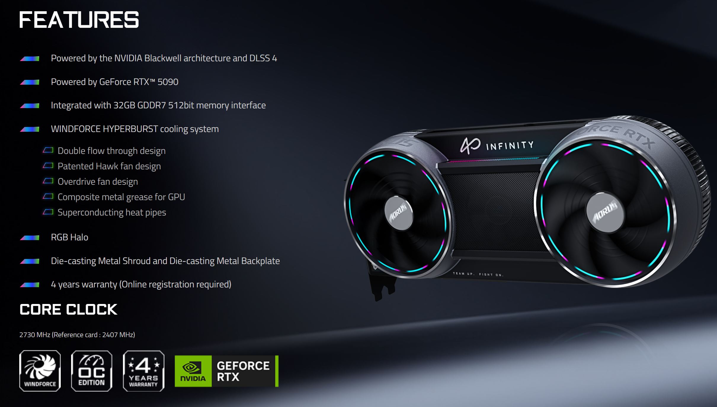技嘉未公開的歐盟歐盟文件曝光了五款全新的RTX 50 AORUS Infinity顯示卡，涵蓋RTX 5060